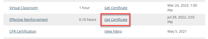 The Learner Transcript