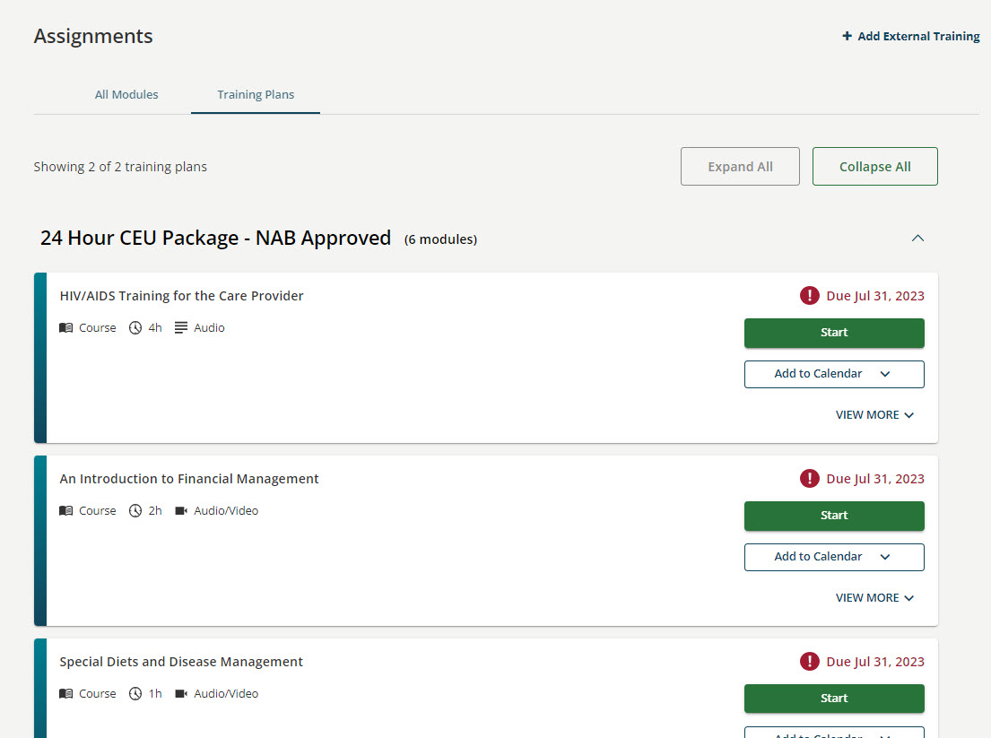 The Learner Assignments Page