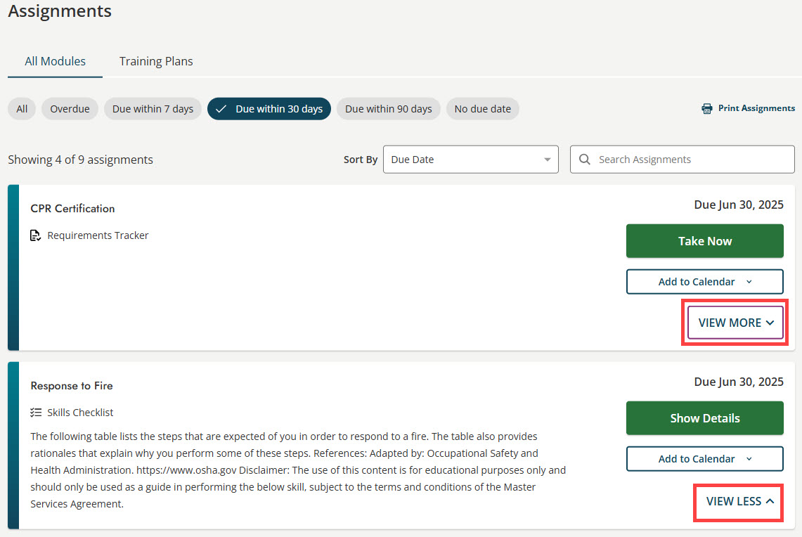 The Learner Assignments Page