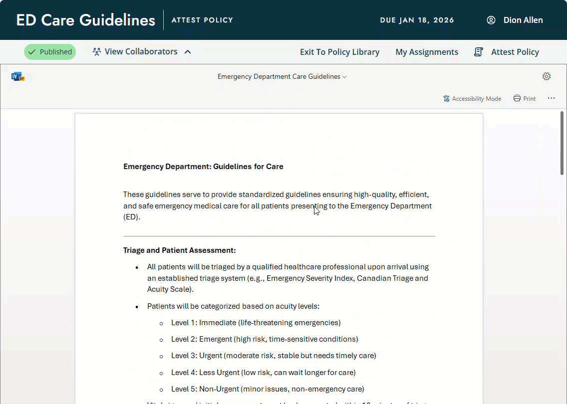 Corrective Action Plan Assignments